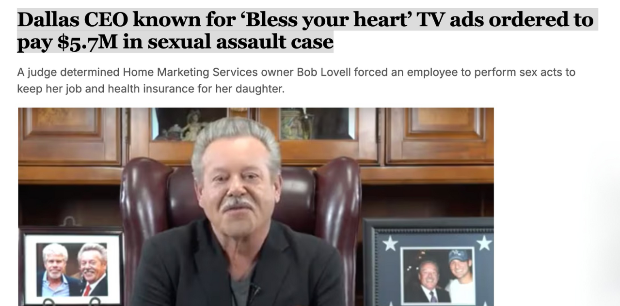 Dallas CEO known for ‘Bless your heart’ TV ads ordered to pay $5.7M in ...